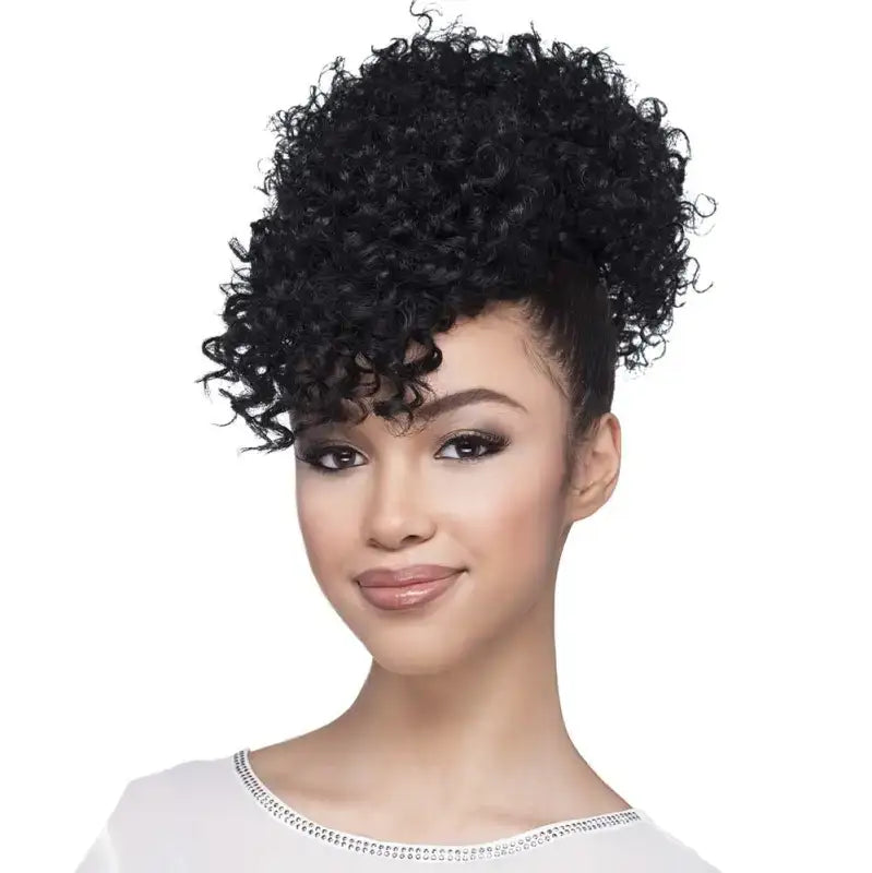 Megan | Versatile Braided Curly Hair Bun with Bangs and Bun – Le'Host ...