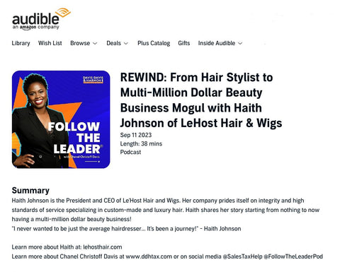 Podcast with Haith Johnson – Le'Host Hair & Wigs